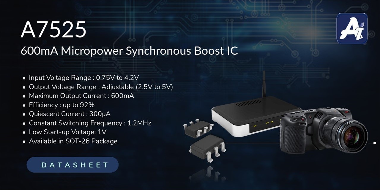 A7525, 600mA BOOST (STEP-UP) DC-DC Converter – AiT Semiconductor